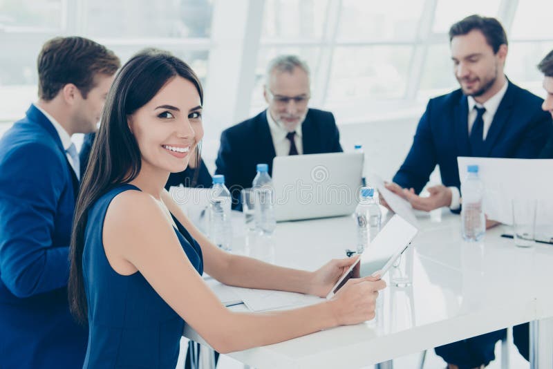 Business Team Working on Their Project Together at Office Stock Photo ...