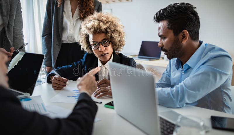 Business Team Working Together in a Modern Office Stock Photo - Image ...