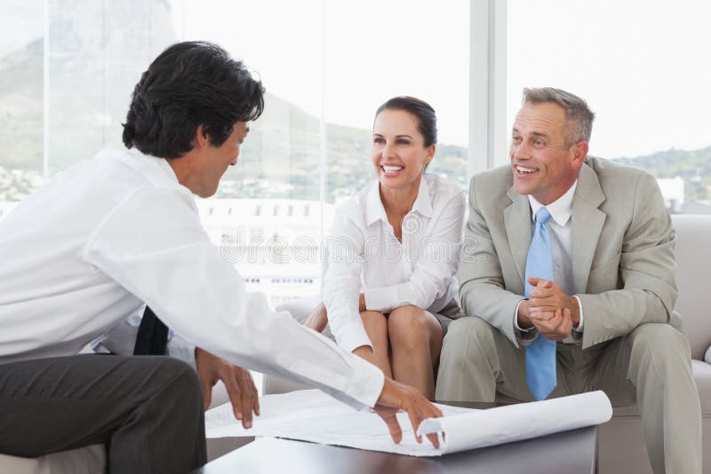 Business Team Working Together with Plans Stock Image - Image of ...