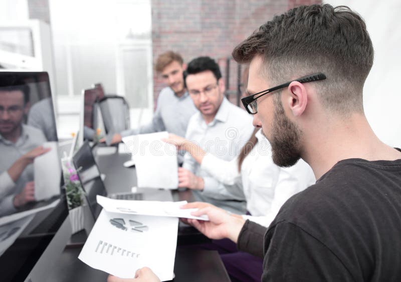 Business Team Works with Financial Documents Stock Photo - Image of ...