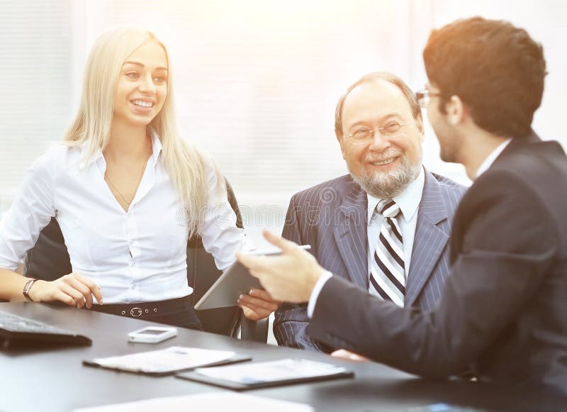 The Business Team Works with the Financial Stock Photo - Image of ...