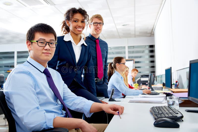 Business Team Young People Standing Multi Ethnic Stock Image - Image of ...