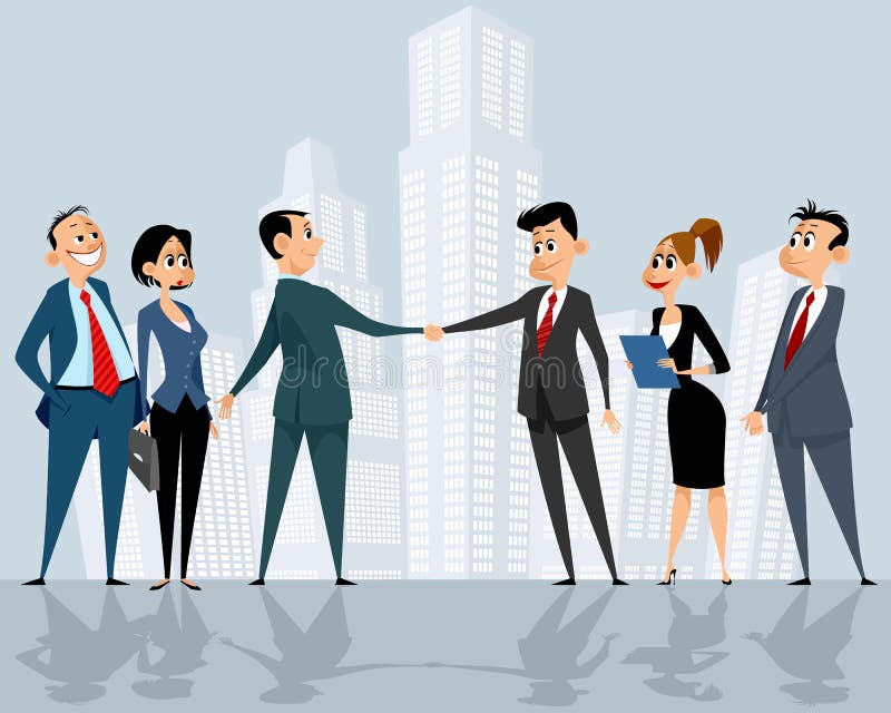 Business Teams Leaders Handshake Stock Vector - Illustration of ...