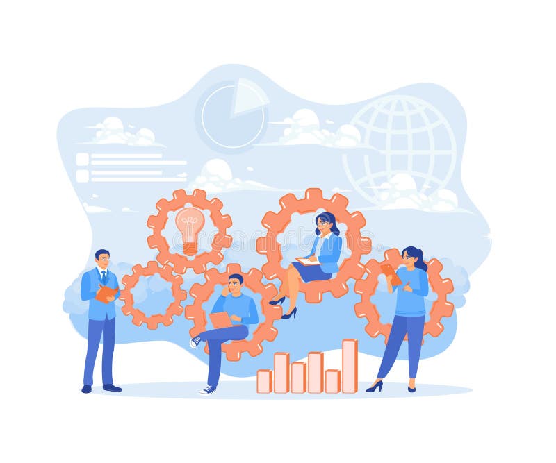 Business Teams Working Together in a Company. Communicate with Each ...