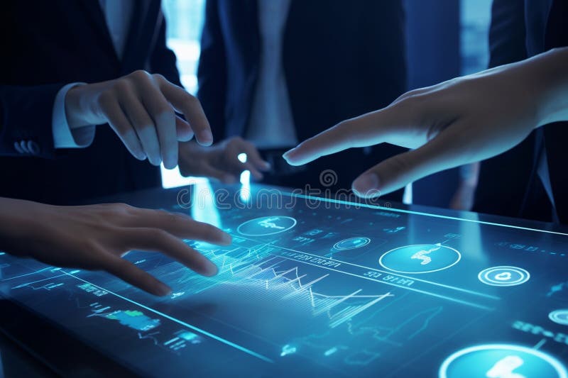 Business Teamwork Analyst Working with Digital Finance Business Data ...