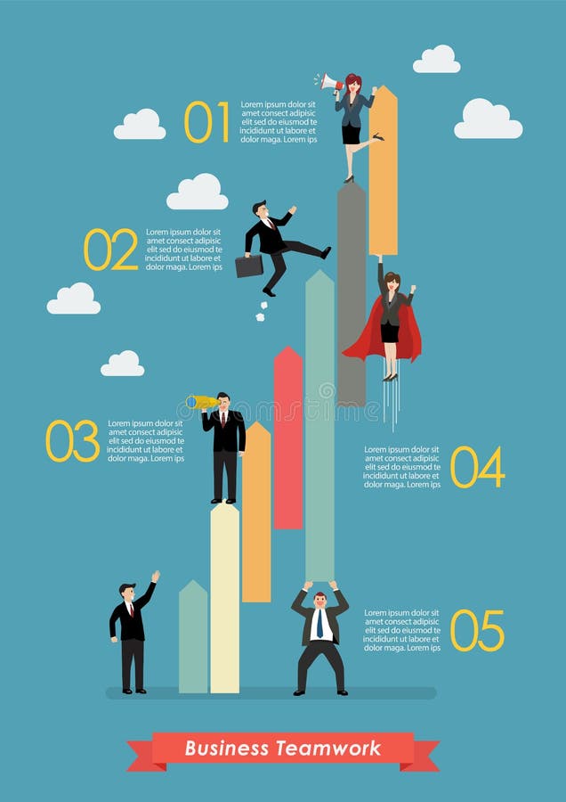 Business Teamwork Concept Infographic Stock Illustration - Illustration ...