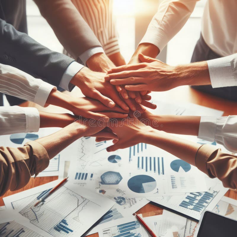 Business Teamwork Cooperation Close-up Hands Stock Illustration ...