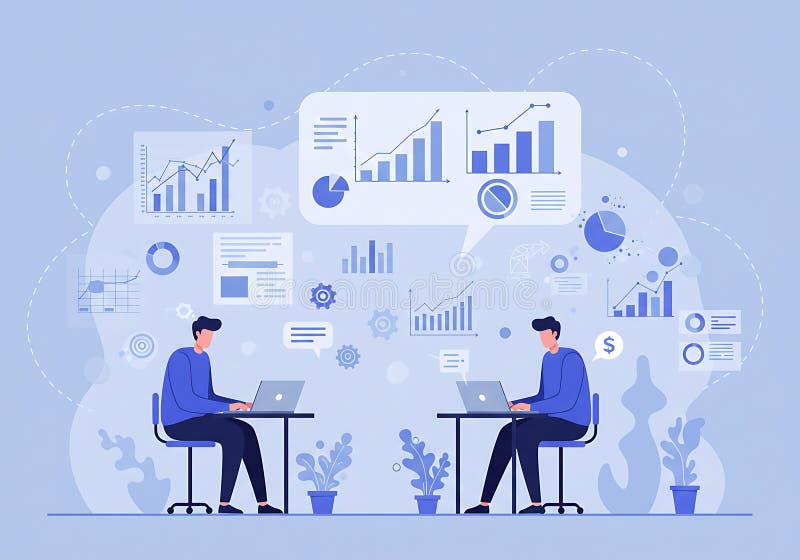 Business Teamwork Data Analysis with Graph Illustration Stock ...