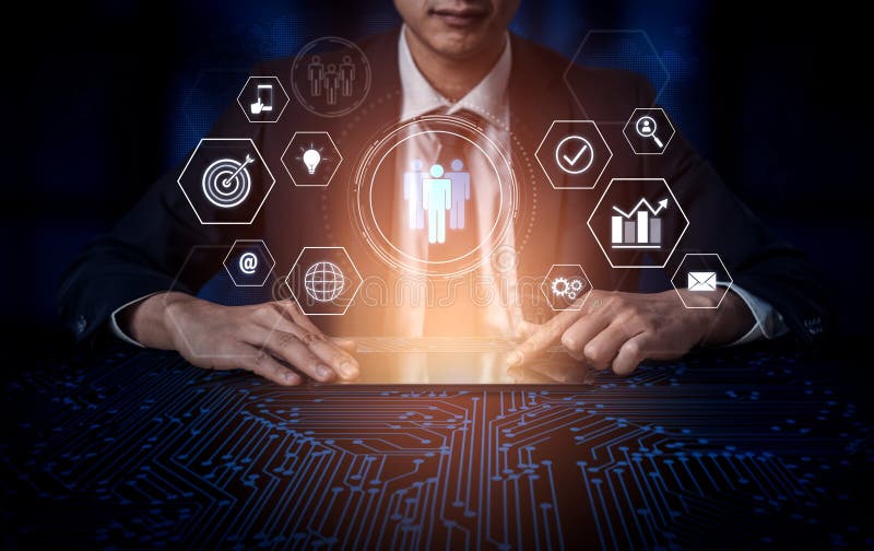 Business Teamwork and Digital Communication Interface Vouch Stock Image ...