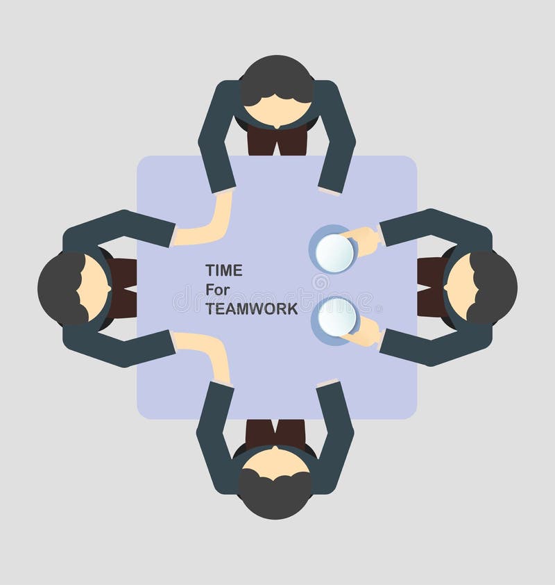 Business Teamwork in Discussion Time. Stock Vector - Illustration of ...