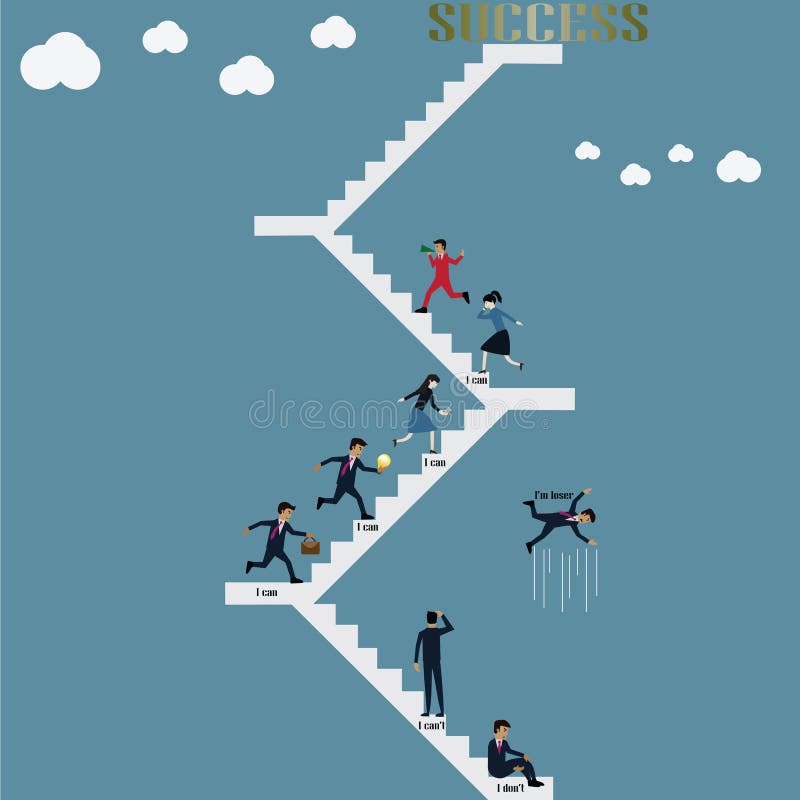 Business Teamwork Follow the Leader for Success - Vector Stock Vector ...