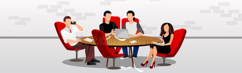 Business Teamwork in a Friendly Team - Vector Stock Illustration ...