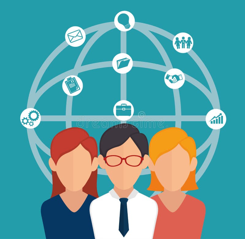 Business teamwork graphic stock illustration. Illustration of relation ...