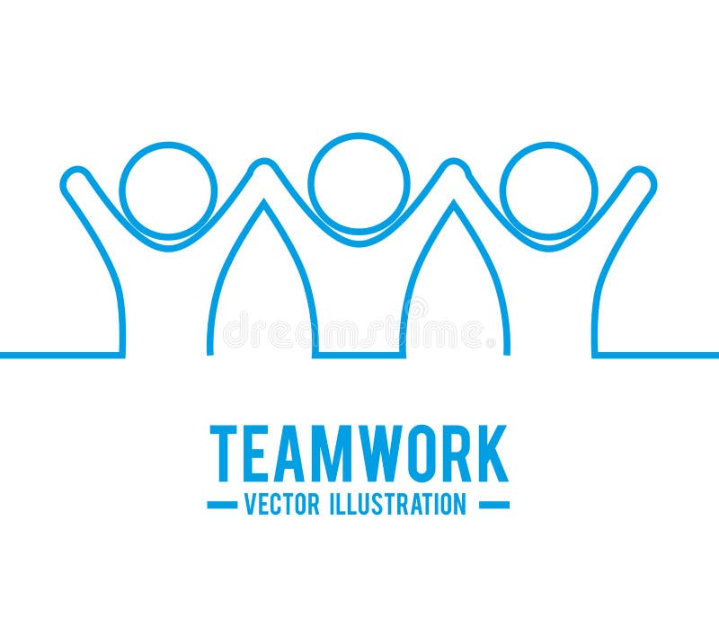 Business teamwork graphic stock illustration. Illustration of line ...