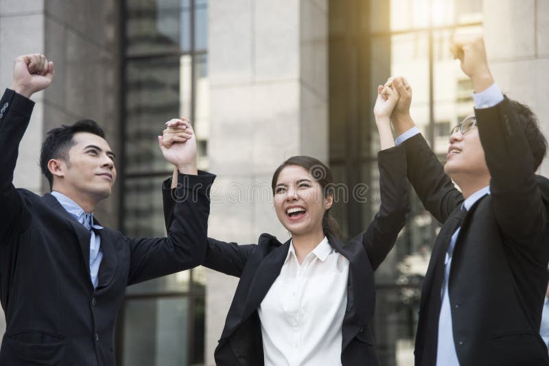 Business Teamwork Hands Up. Concept Celebration Success Stock Image ...