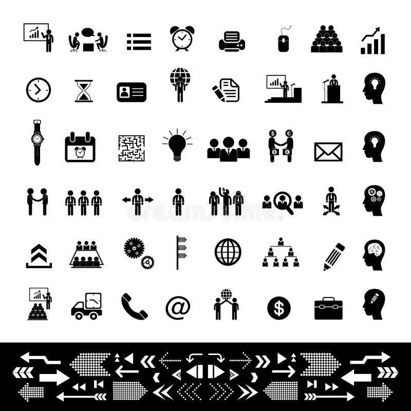 Business teamwork icon set stock vector. Illustration of teamwork ...