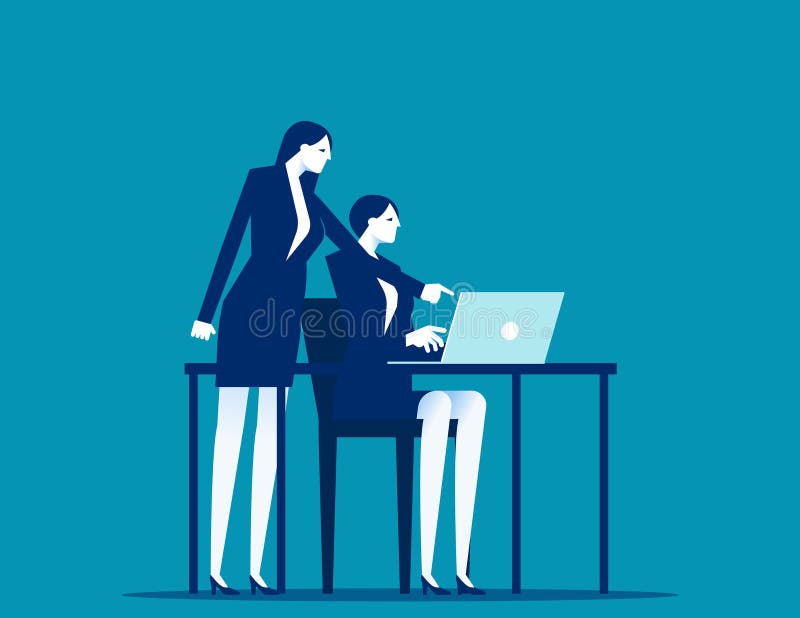 Business Teamwork or Internship at Office. Vector Illustration Concept ...