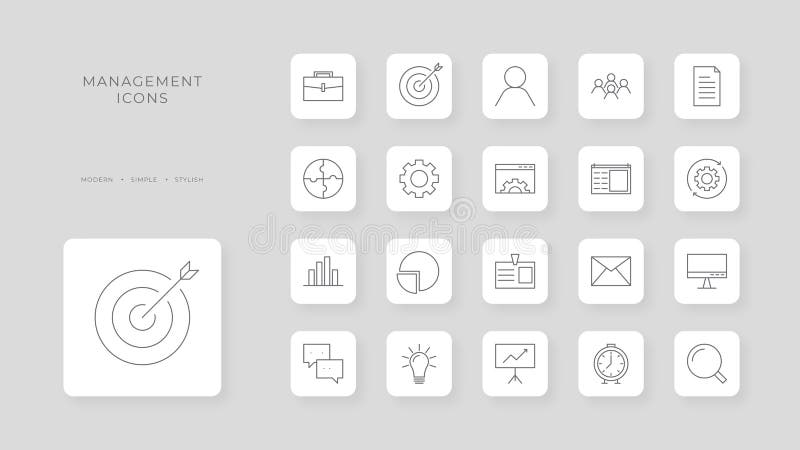 Business Teamwork and Management Icon with Black Outline Style Stock ...