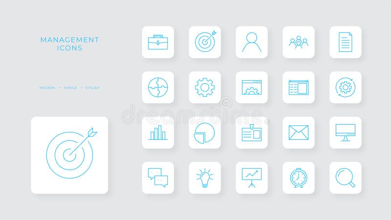 Business Teamwork and Management Icon with Black Outline Style Stock ...