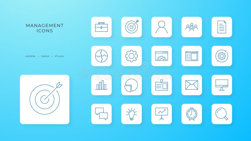 Business Teamwork and Management Icon with Black Outline Style Stock ...
