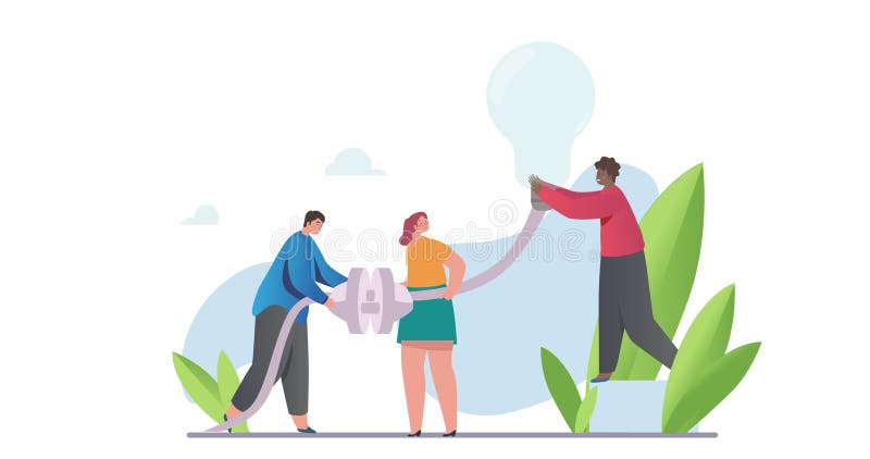 Business Teamwork. Moving Banner with Group of Office Workers or ...