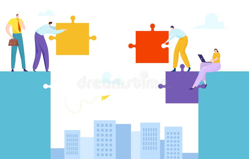 Bridge Connect People Stock Illustrations – 188 Bridge Connect People ...
