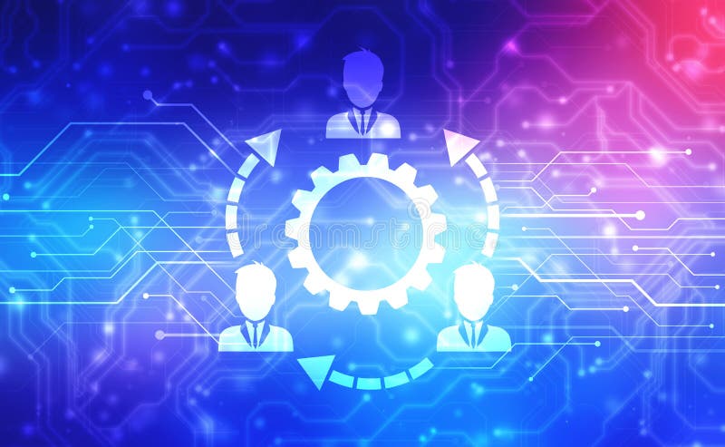 Business Teamwork Technology Background, Project Team, Tech Support ...