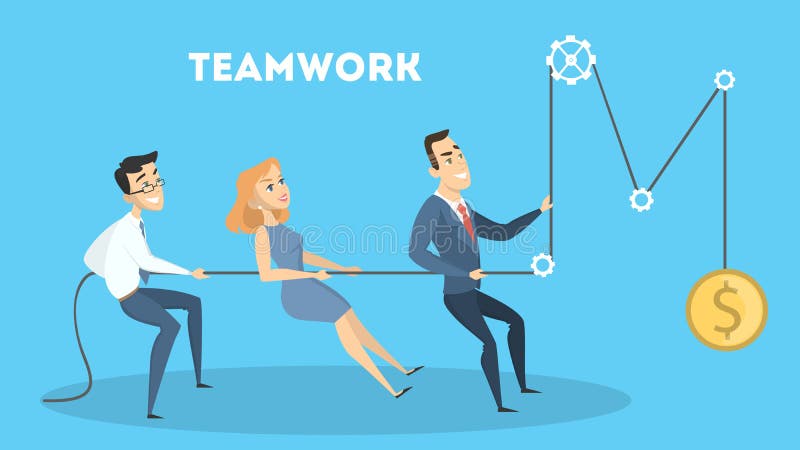 Business Teamwork Together. Stock Vector - Illustration of coin, icon ...