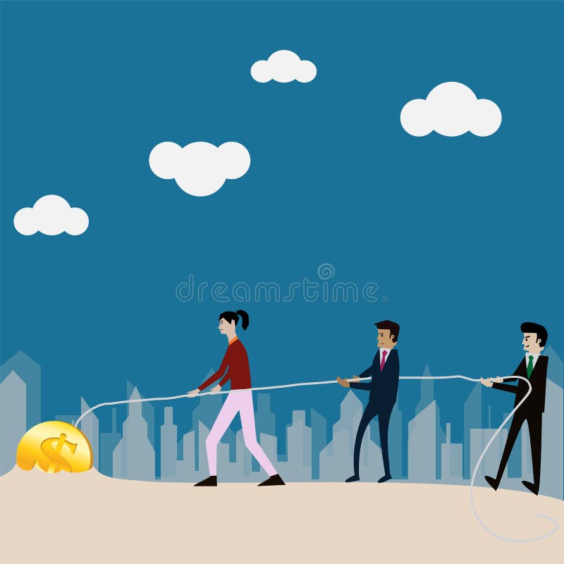 Business Teamwork Try To Bring Money from the Ground Stock Vector ...