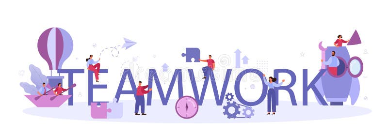 Business Teamwork Typographic Header. Idea of Partnership Stock Vector ...