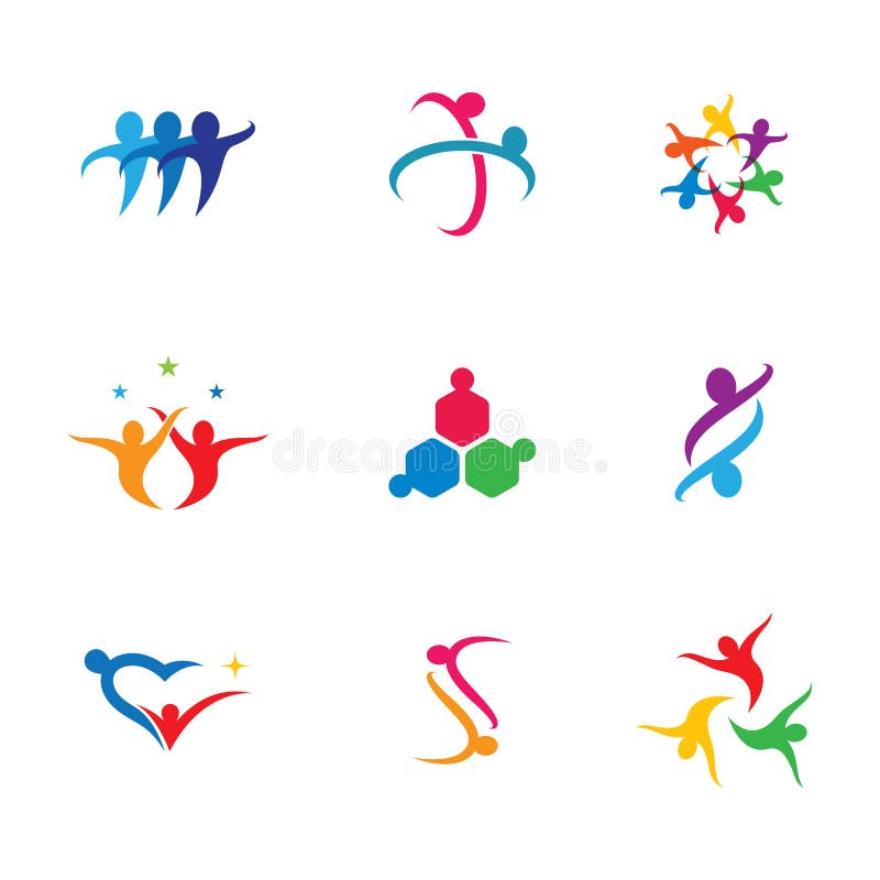 Business teamwork icon set stock vector. Illustration of society ...