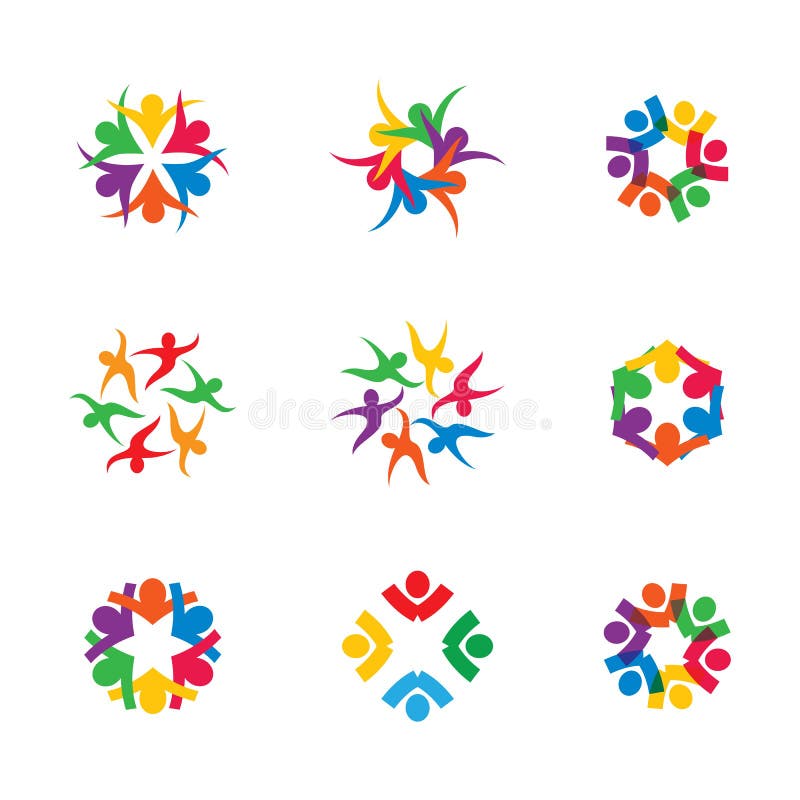 Business teamwork icon set stock vector. Illustration of logo - 174816534
