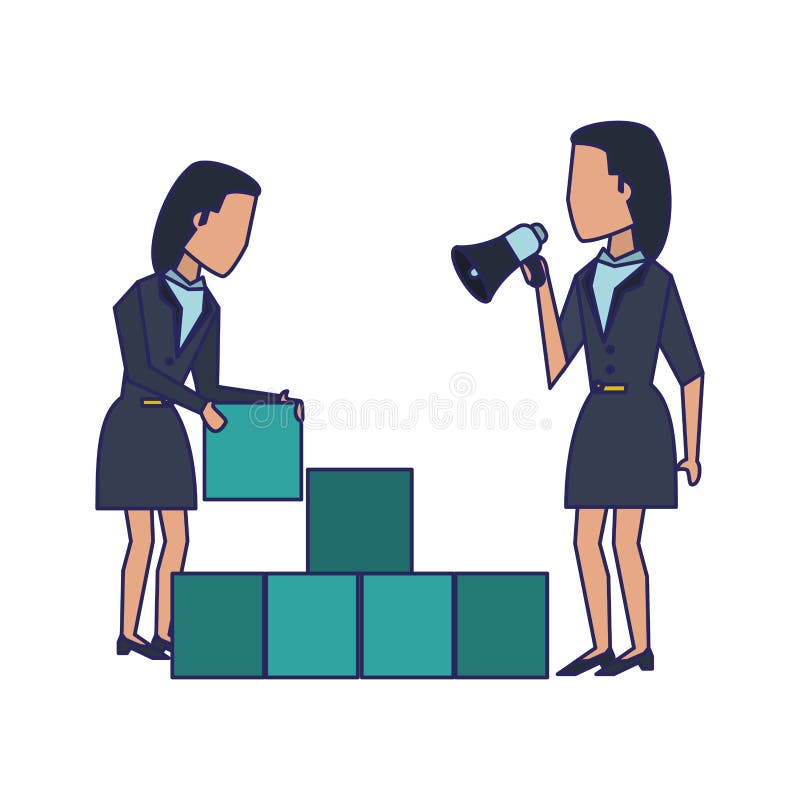 Business Teamwork Workers Avatar Blue Lines Stock Vector - Illustration ...
