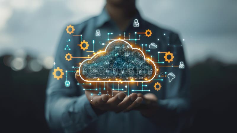 Business Technology Cloud Storage Concept with Backup Social Media Data ...