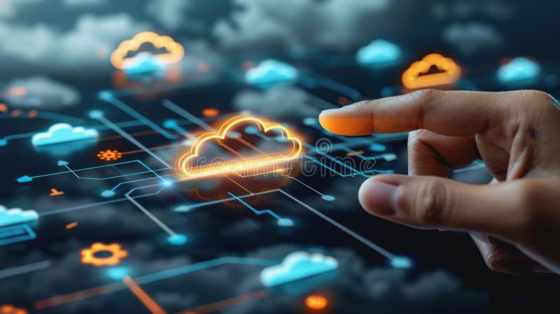 Business Technology Cloud Storage Concept with Backup Social Media Data ...