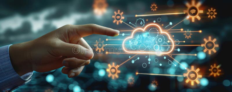 Business Technology Cloud Storage Concept with Backup Social Media Data ...