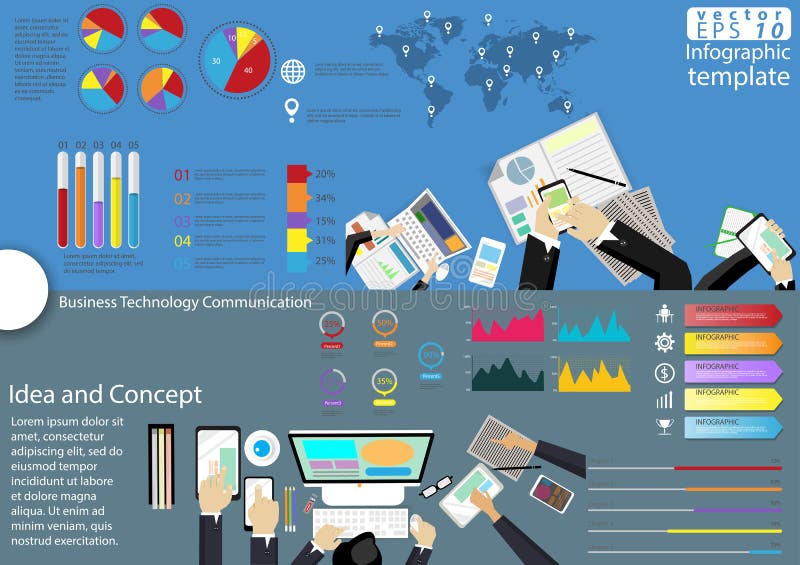 Business Technology Communication Modern Idea and Concept Vector ...