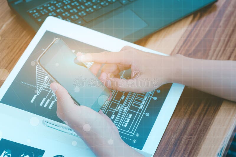 Business Technology Concept,Business People Hands Use Smart Phone ...