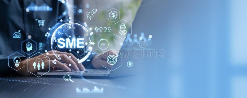 Business Technology Concept with Digital Interface and SME Focus Stock ...