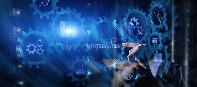 Business Technology Data Integration Concept on Abstract Background ...