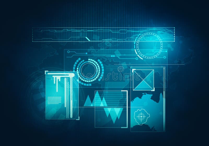 Business Technology Futuristic Blue Virtual Graphic Touch User I Stock ...