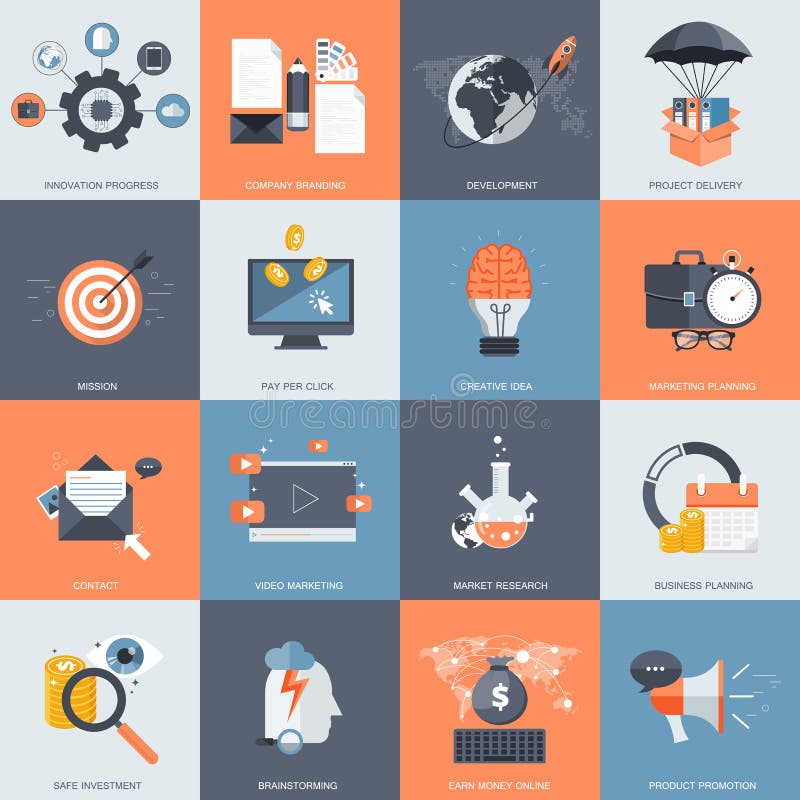 Business and Technology Icon Set for Websites and Mobile Applications ...