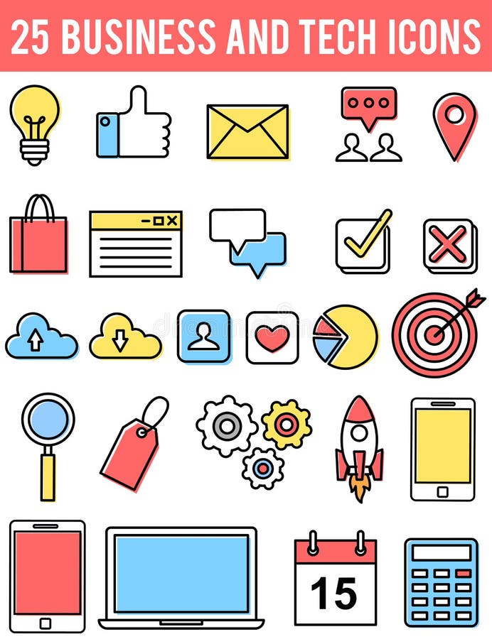 Business and Technology Icons Editorial Stock Photo - Illustration of ...