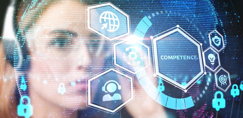 Competence Skill Personal Development Business Concept On Virtual ...