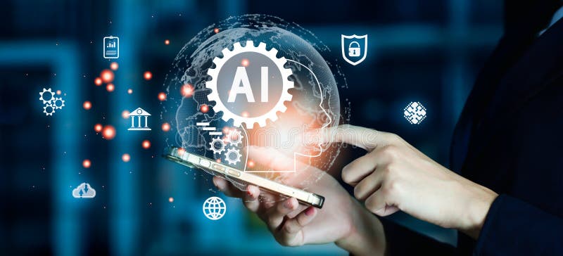 Business Technology Internet Network Concept. Digital Brain Artificial ...