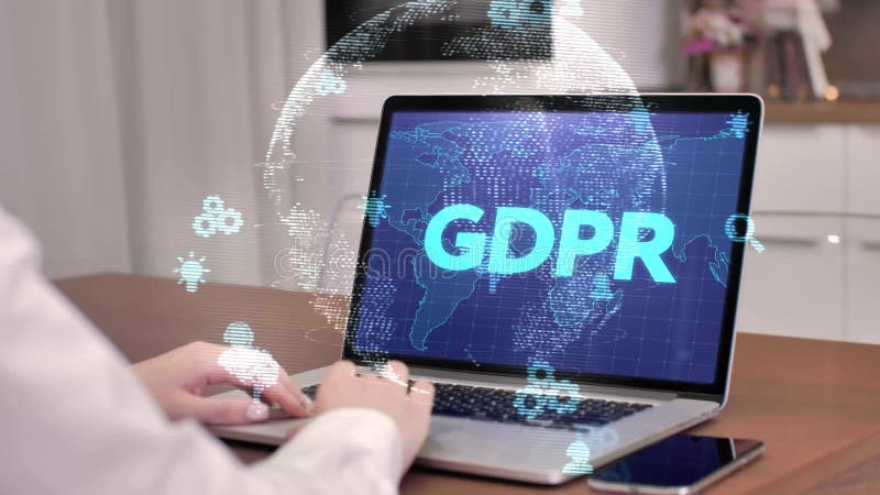 GDPR Data Protection Symbol Digital Concept Stock Footage - Video of ...