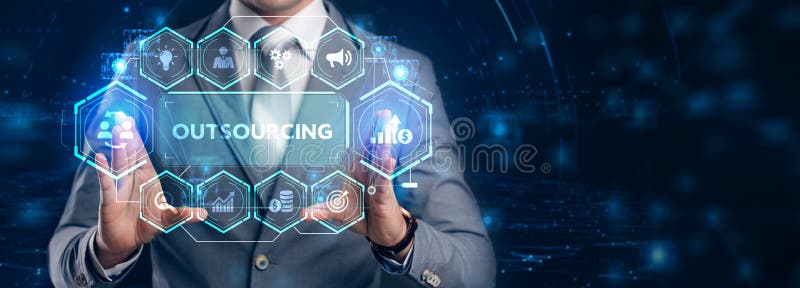 Business, Technology, Internet and Network Concept. Outsourcing Human ...