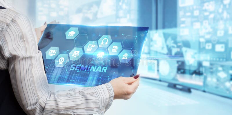 Business, Technology, Internet and Network Concept. Webinar E-learning ...