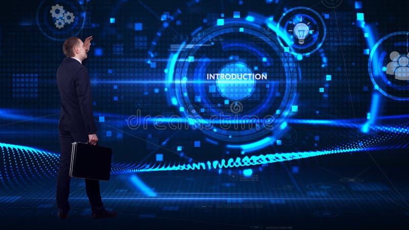 Business, Technology, Internet and Network Concept. Young Businessman ...