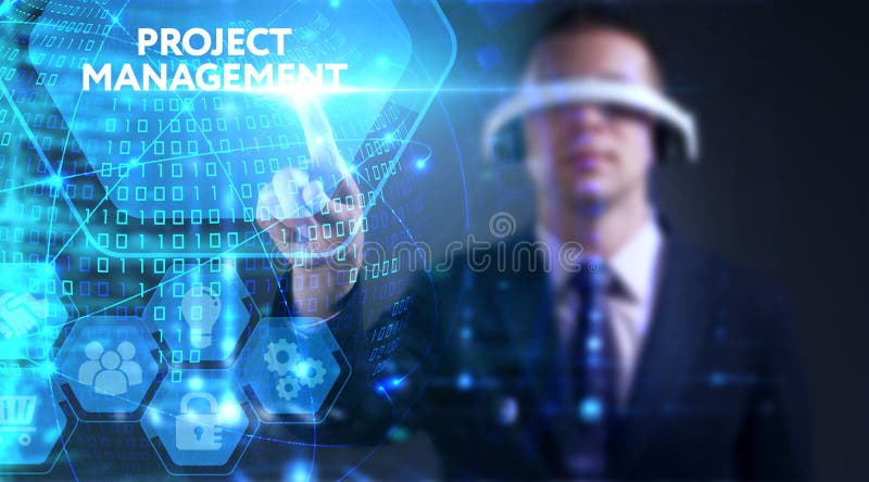 Business, Technology, Internet and Network Concept. Young Businessman ...